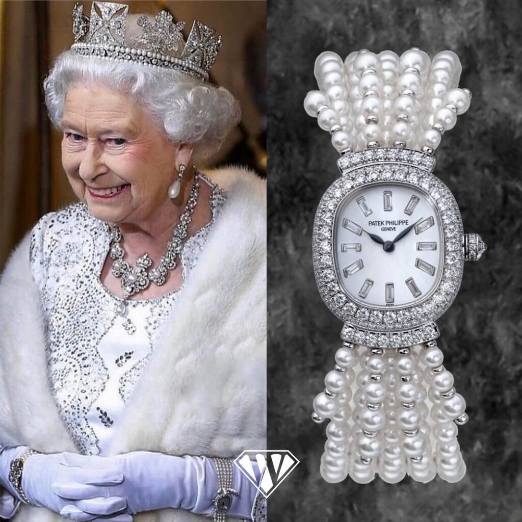 Queen Elizabeth II - Patek Philippe "Ellipse" encrusted with brilliant ...