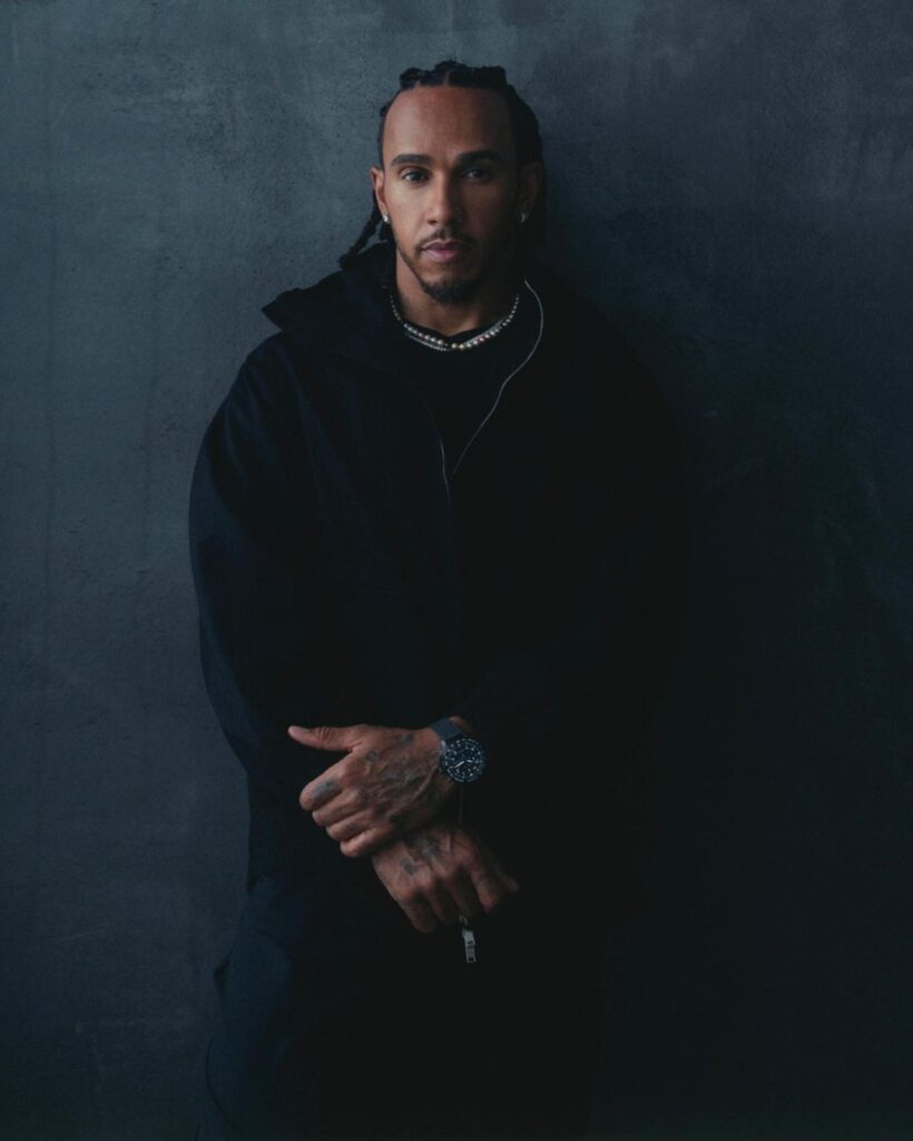 Lewis Hamilton with His IWC Pilot's Performance Chronograph ...